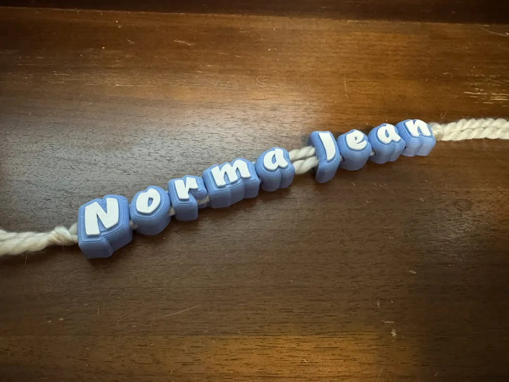 Parametric Friendship Bracelet Alphabet Beads - Free 3D Print Model ...