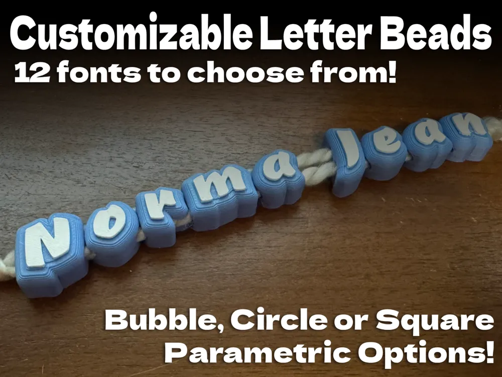 Parametric Friendship Bracelet Alphabet Beads - Free 3D Print Model ...