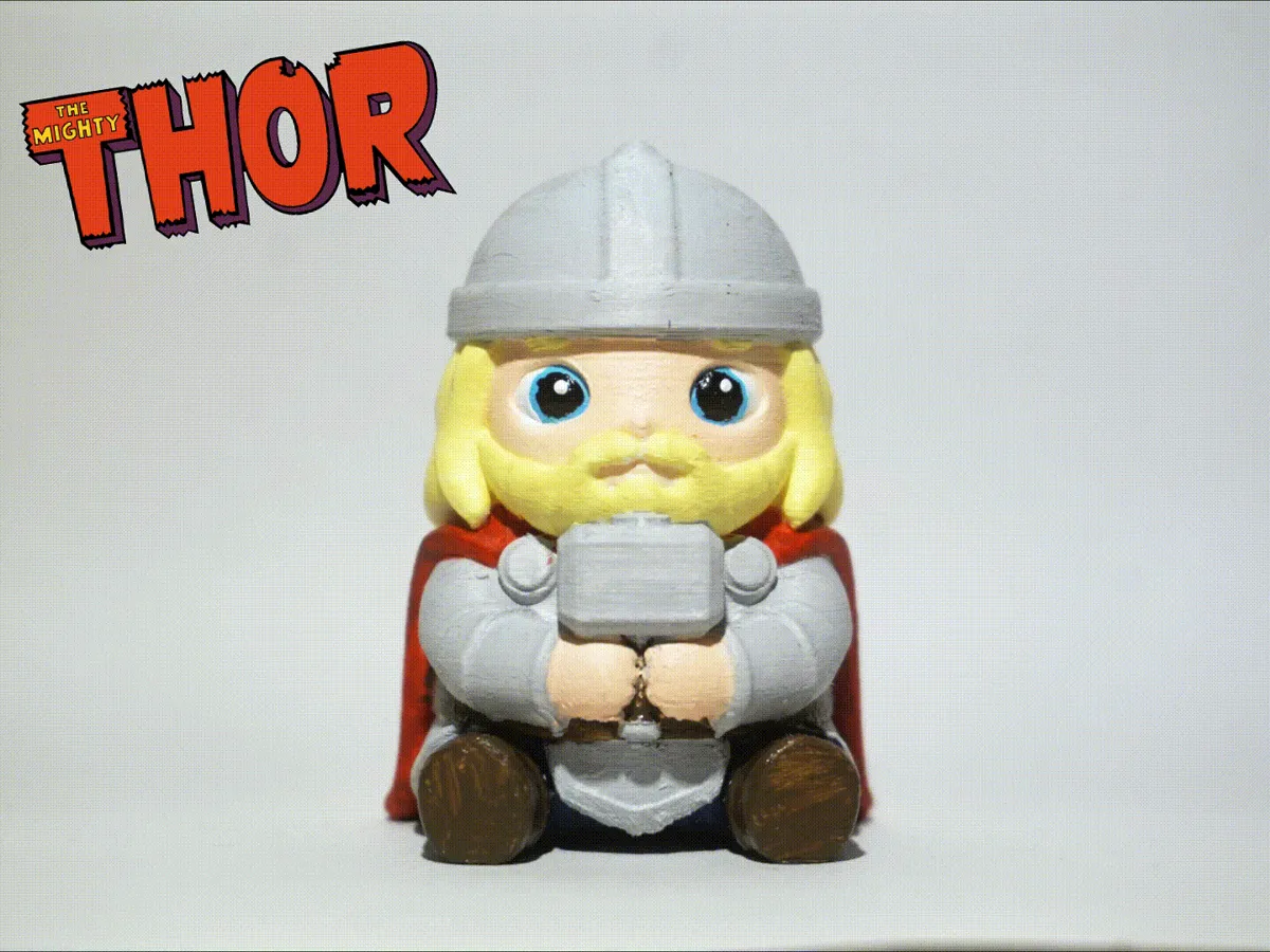 Cute Chibi Thor Figure - Free 3D Print Model - MakerWorld