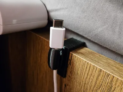 USB Charging cable holder for bed frame - Free 3D Print Model - MakerWorld