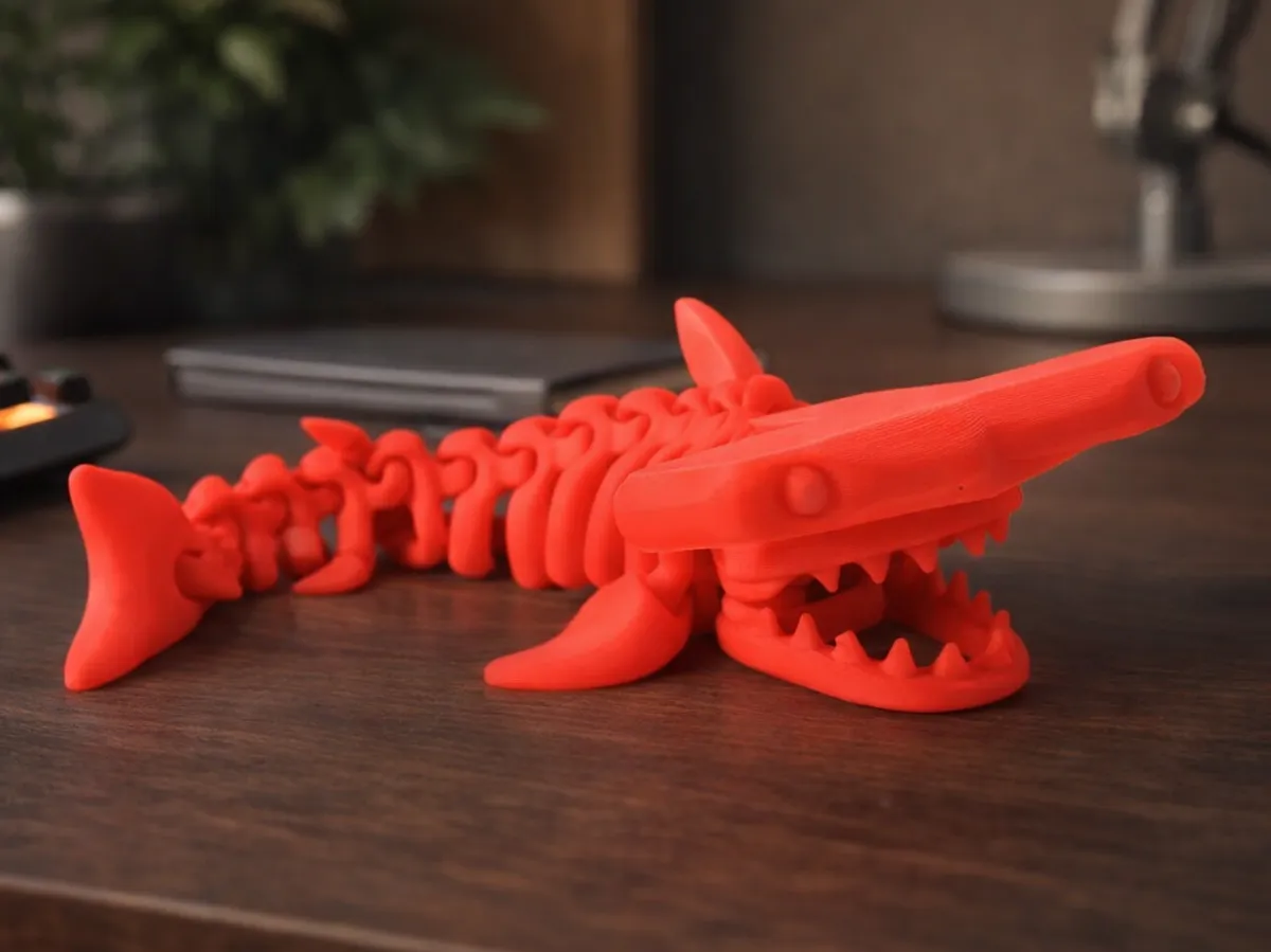 Flexi Hammerhead Shark Skeleton Articulated Toy - Free 3D Print Model ...