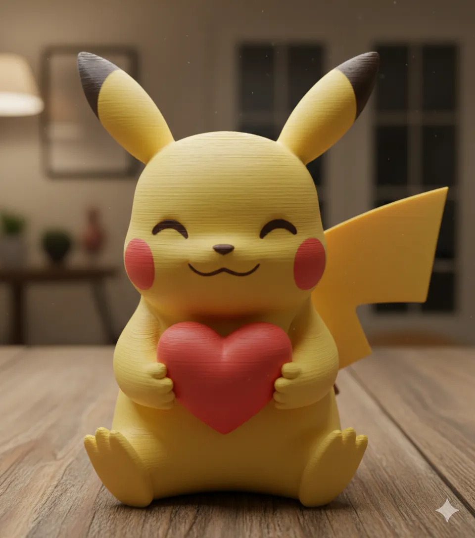 Pikachu "Love" Saint-Valentin - Free 3D Print Model - MakerWorld