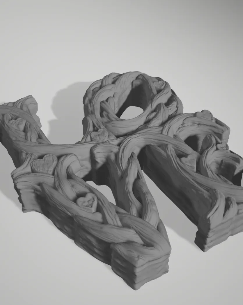 LOVE text Handmade wooden texture - Free 3D Print Model - MakerWorld