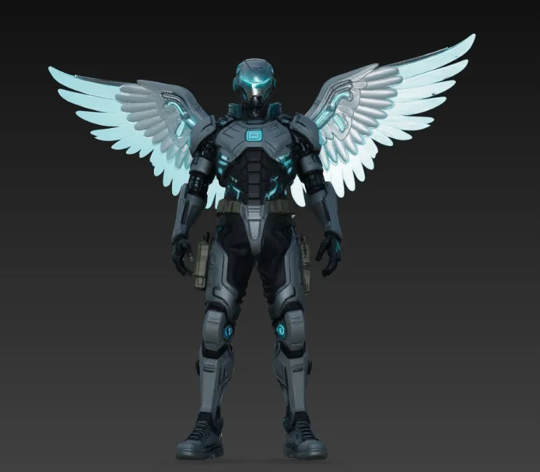cyberpunk angel soldier 2 - Free 3D Print Model - MakerWorld