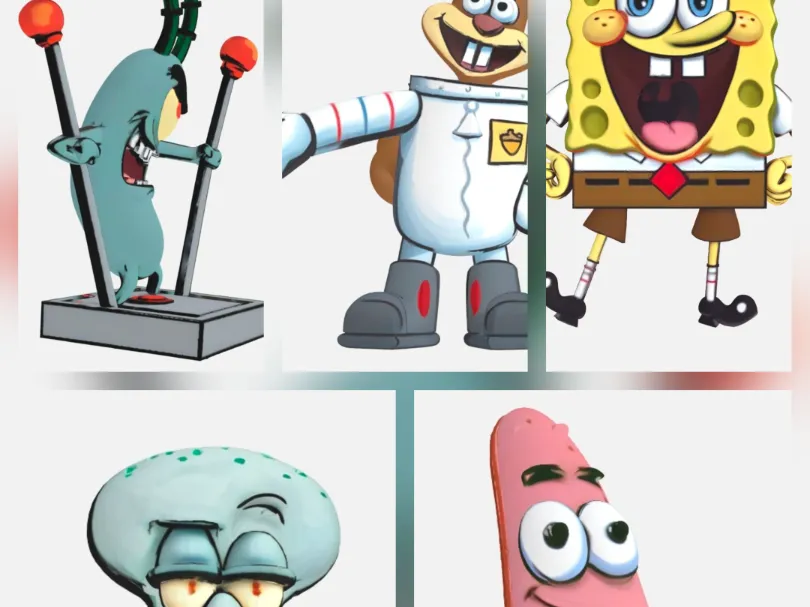 Spongebob square pants character bundle - Free 3D Print Model - MakerWorld