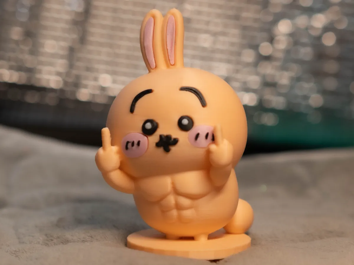 Angry but Humble Muscle Usagi Figurine - Free 3D Print Model - MakerWorld