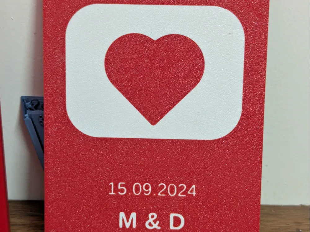 Valentine's play button - Customisable Youtube - Free 3D Print Model ...