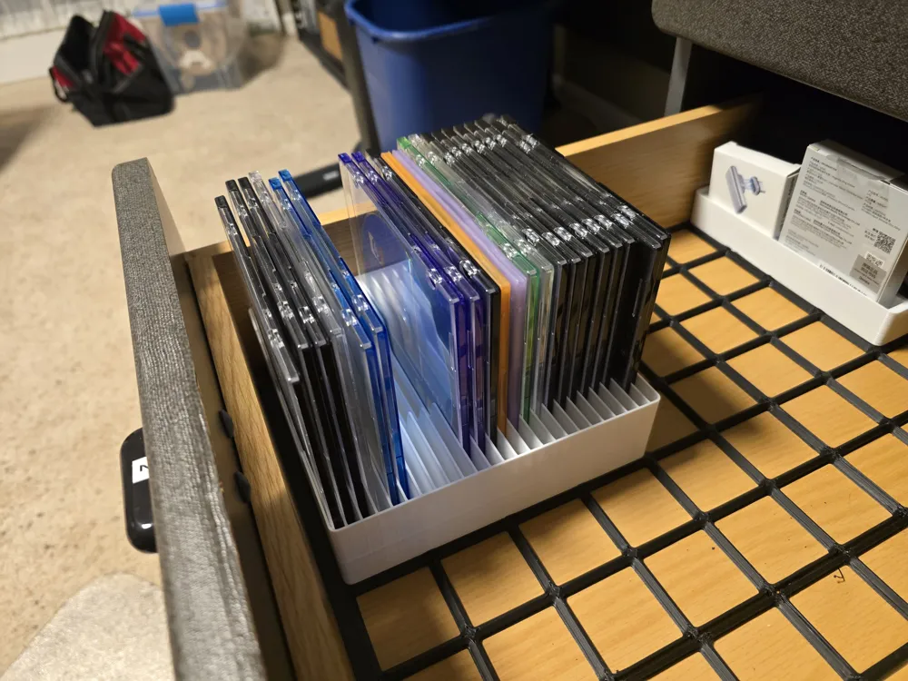 Gridfinity CD/DVD Slim Jewel Case tray - Free 3D Print Model - MakerWorld