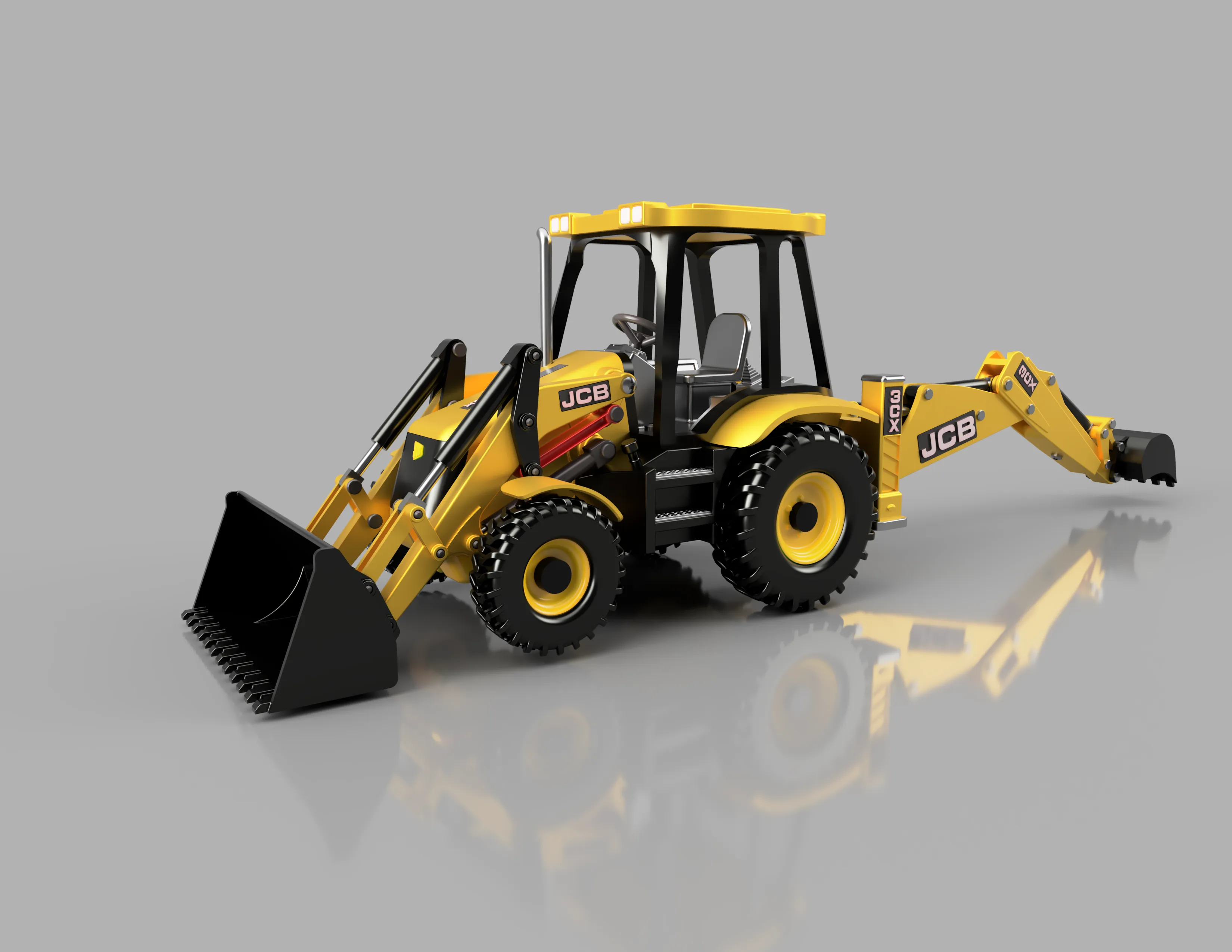 JCB 3CX Backhoe Loader ( Excavator ) 1:24 scale - Free 3D Print Model ...