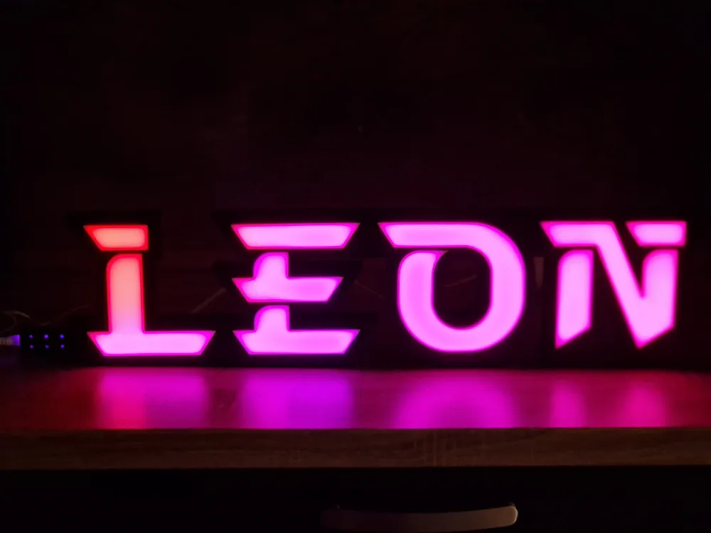 Leon LED Letters Samurai - Free 3D Print Model - MakerWorld