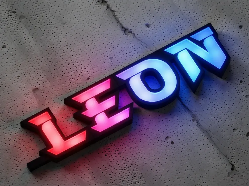 Leon LED Letters Samurai - Free 3D Print Model - MakerWorld