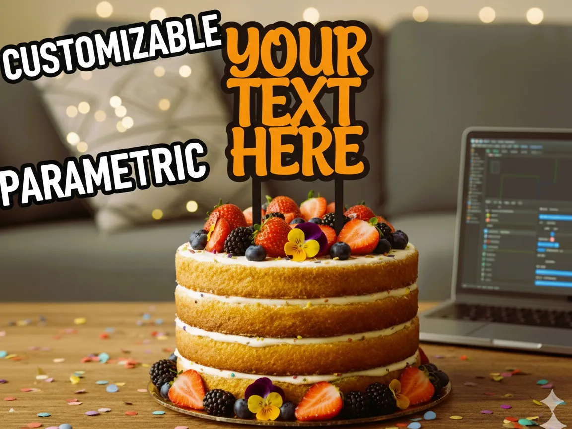Parametric / Customizable Cake Topper - Free 3D Print Model - MakerWorld