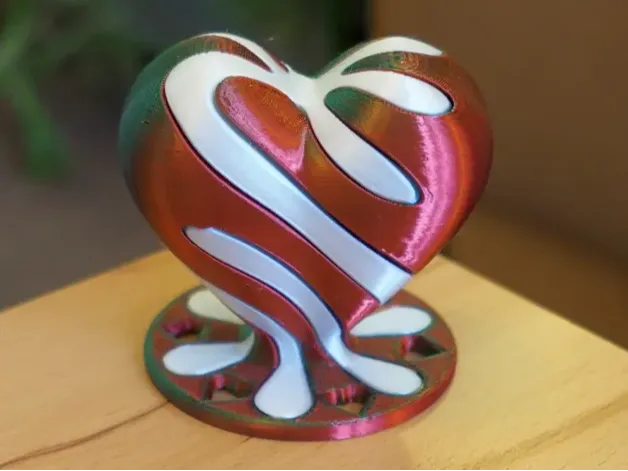 Valentine Heart Spiral vortex illusion fidget - Free 3D Print Model ...