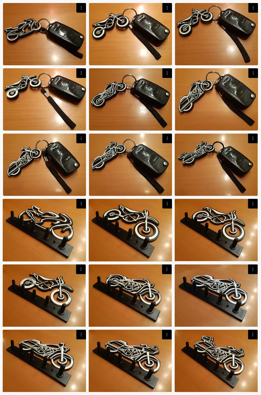 Bagger | Motorcycle - Key holder - Free 3D Print Model - MakerWorld