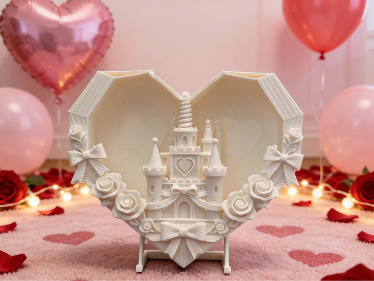Valentine's Day Gift Heart Castle Mobile Direct Print - Free 3D Print ...