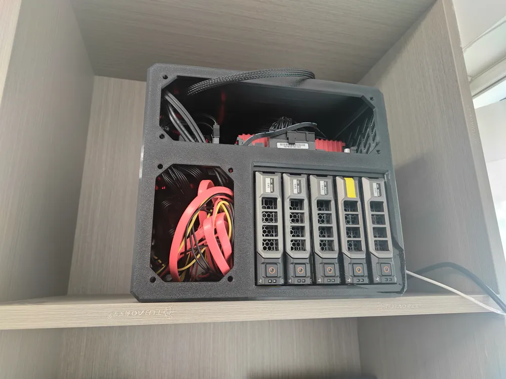 4-bay NAS case (SFX power supply, mATX motherboard) - Free 3D Print ...