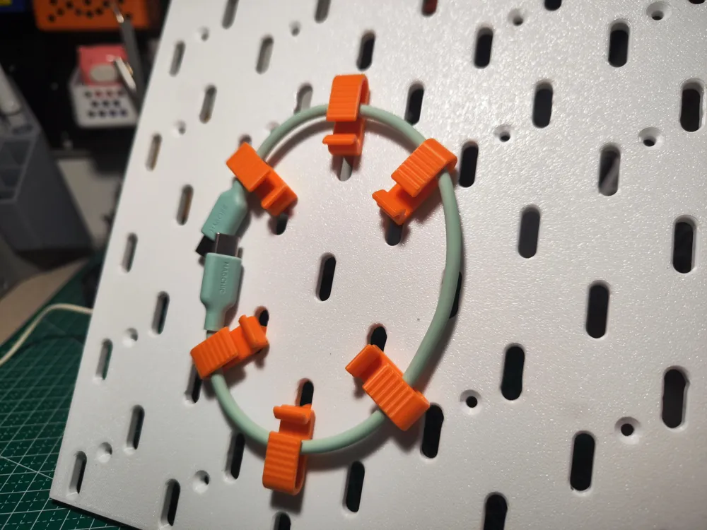 IKEA Pegboard Multi-Cable Organizer Clip - Free 3D Print Model - MakerWorld