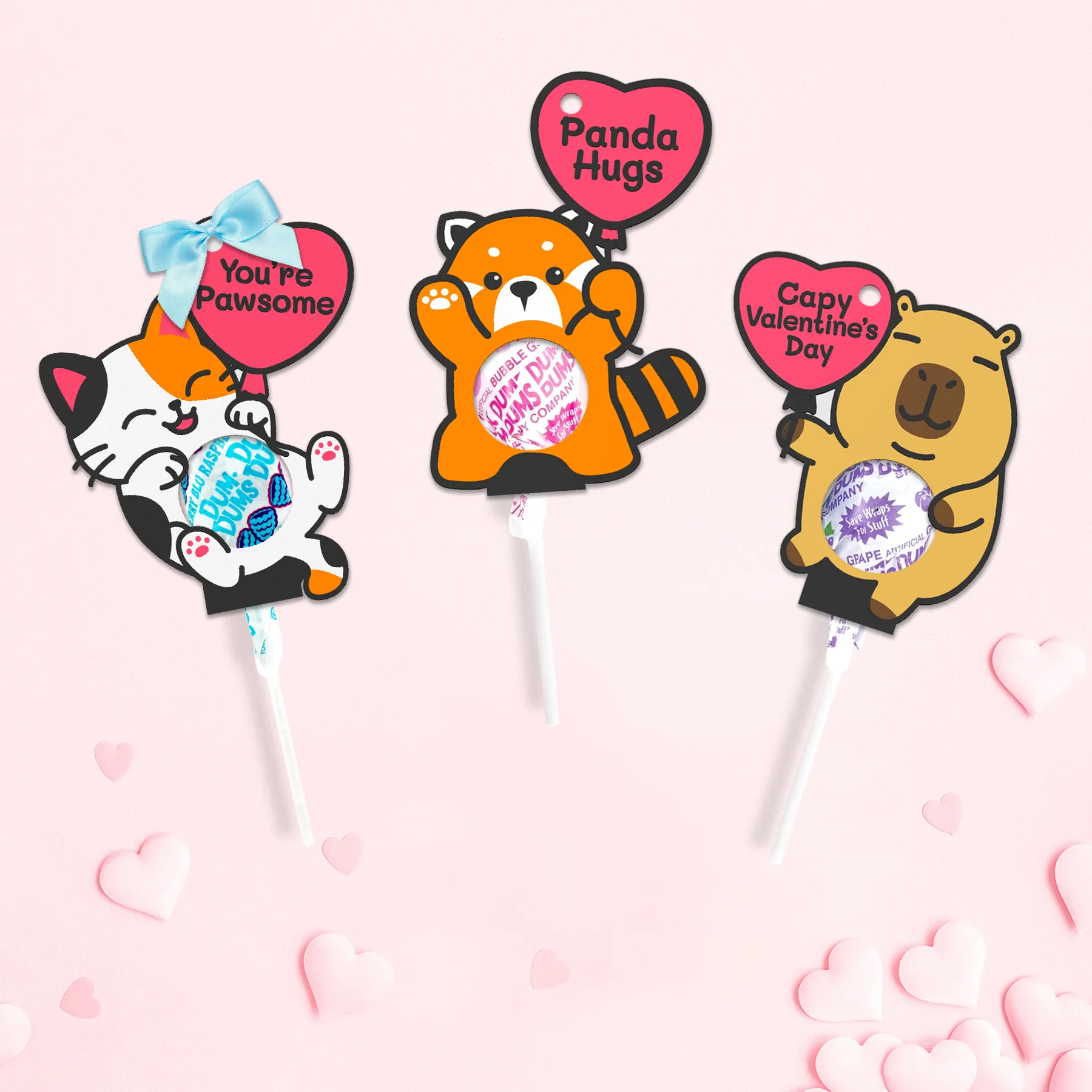 Red Panda Lollipop Holders for Valentine's Day - Free 3D Print Model ...