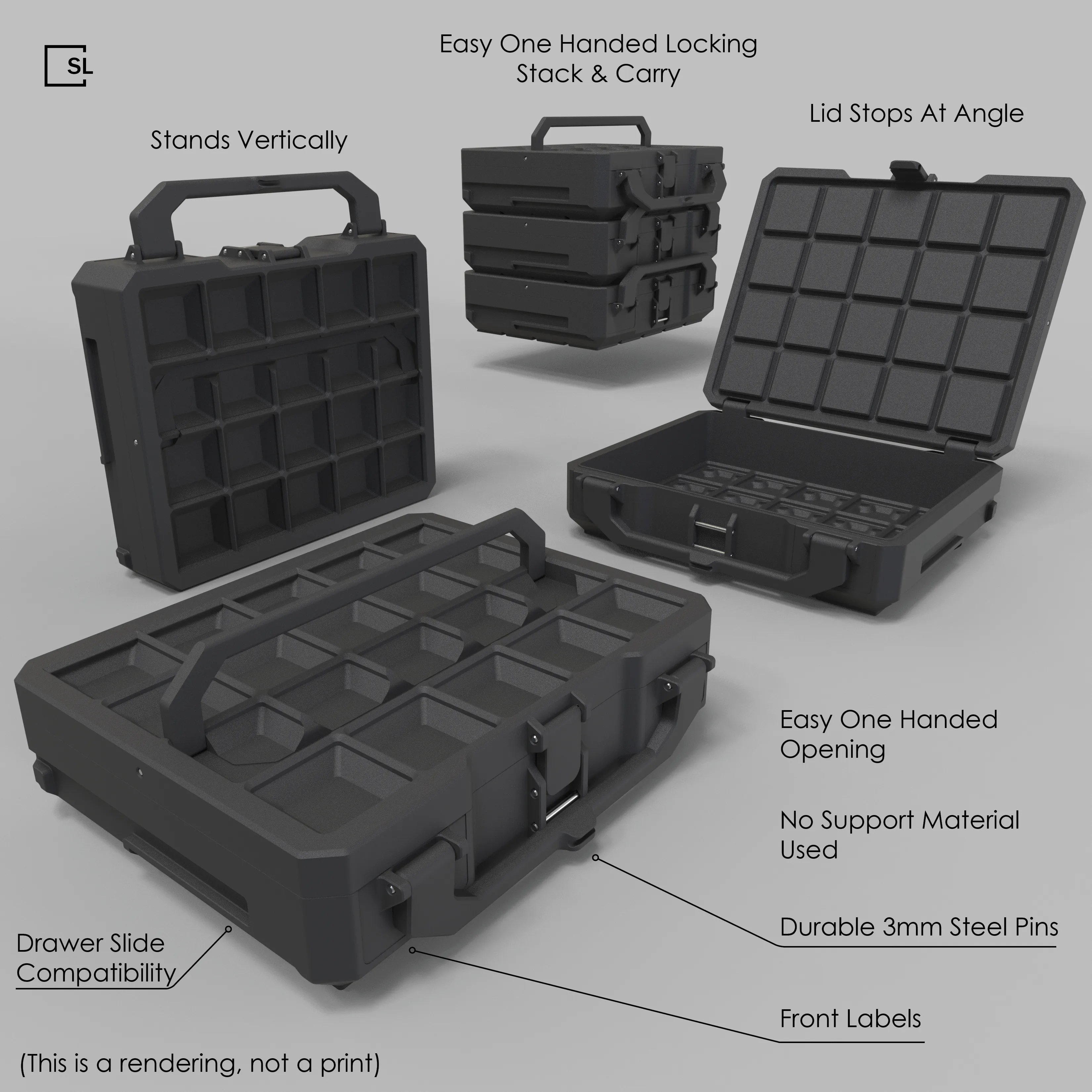 Gridfinity Storage Box V2 [5x4] - Free 3D Print Model - MakerWorld