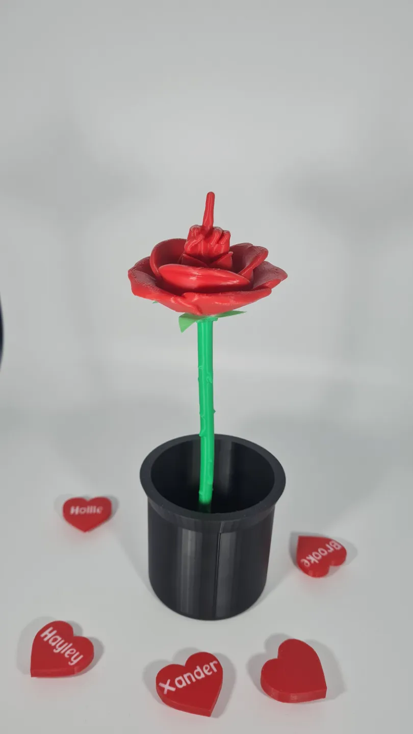 Rose Middle Finger - Free 3D Print Model - MakerWorld
