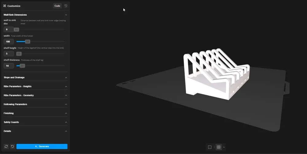 The Ultimate Parametric Universal Sponge Holder - Free 3D Print Model ...