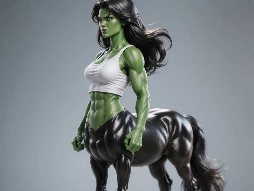 She-Hulk Centaur Sculpture - Free 3D Print Model - MakerWorld