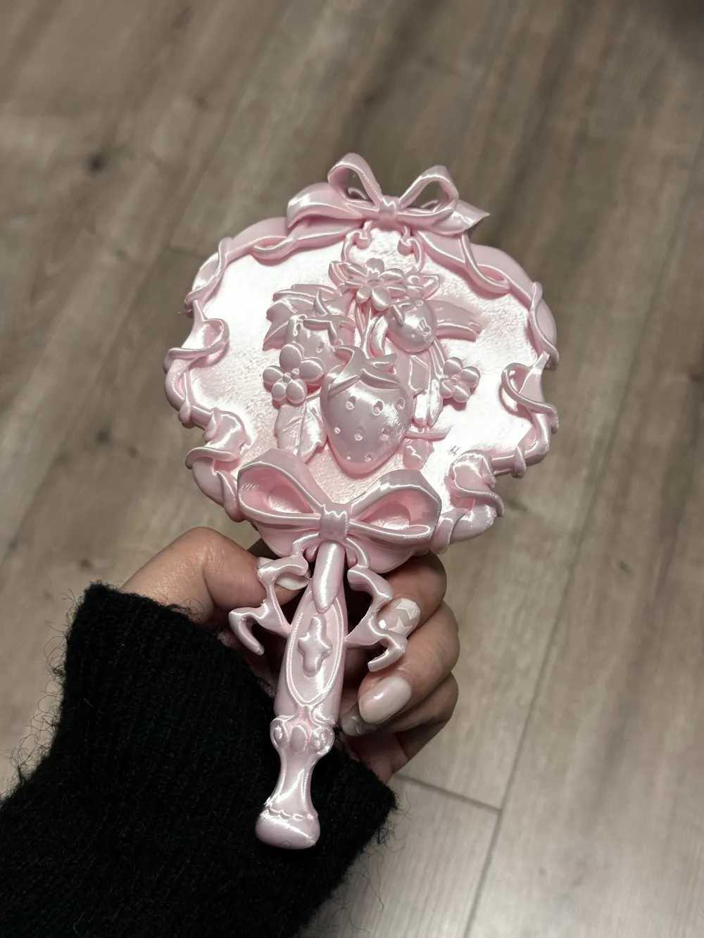 Retro Strawberry Garden Hand Mirror Strawberry Garden Mirror - Free 3D ...