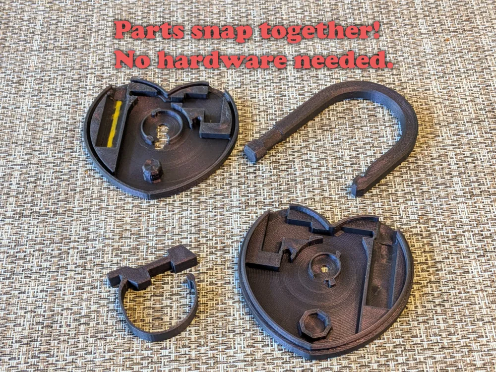 The Heart Lock: Functional 3D-Printed Padlock - Free 3D Print Model ...