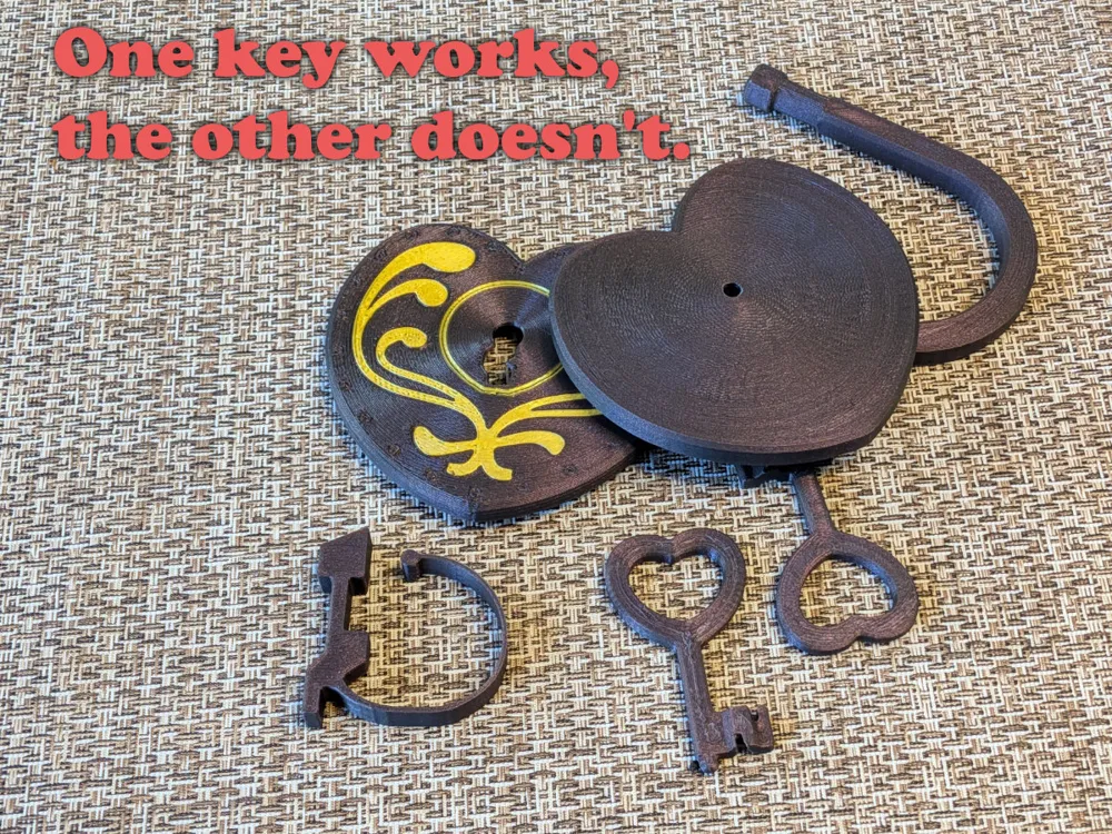 The Heart Lock: Functional 3D-Printed Padlock - Free 3D Print Model ...