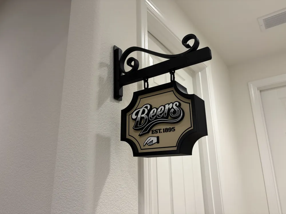 Classic Hanging Pub Sign - Free 3D Print Model - MakerWorld