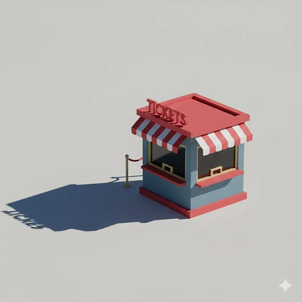 Low Poly Ticket Booth - Free 3D Print Model - MakerWorld