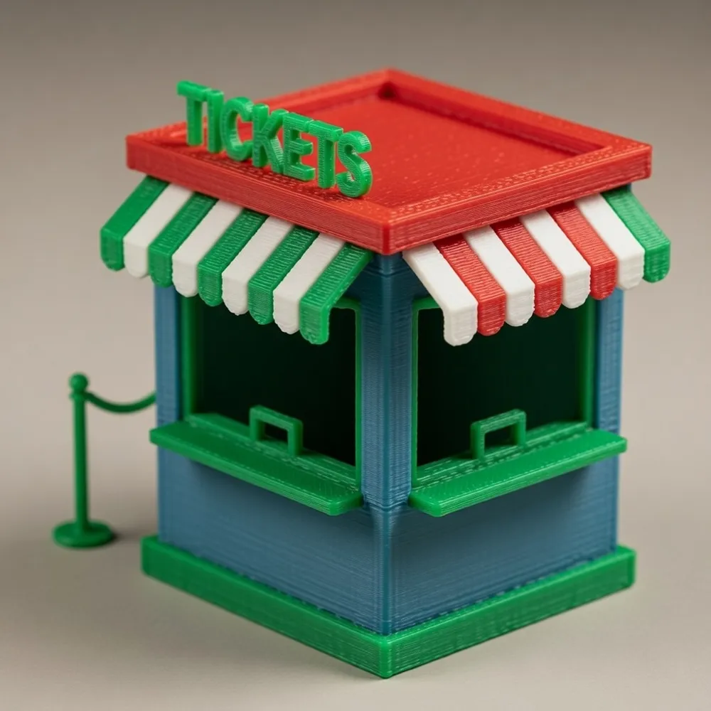 Low Poly Ticket Booth - Free 3D Print Model - MakerWorld