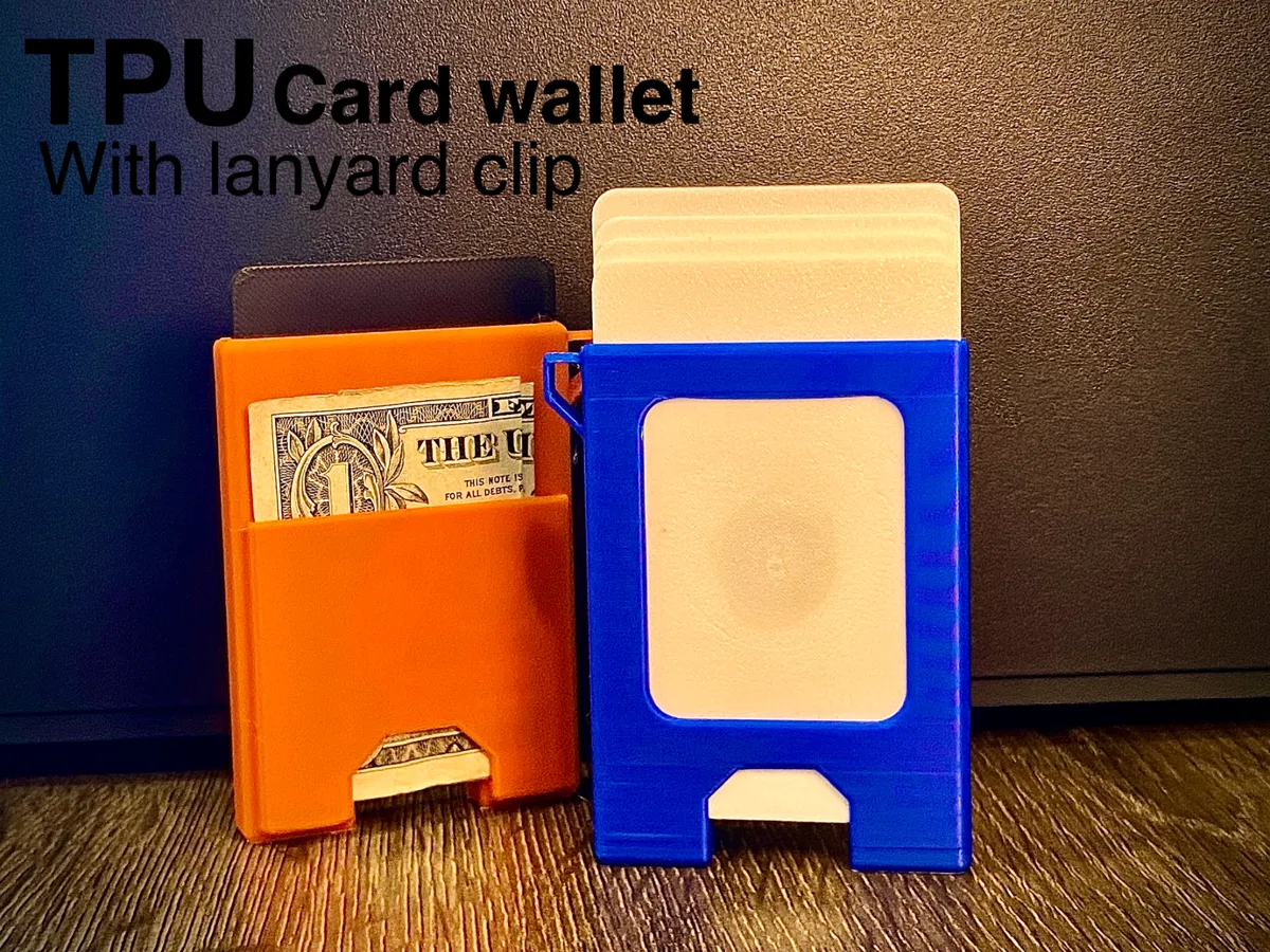 TPU wallet with cash sleeve and lanyard clip - Free 3D Print Model ...