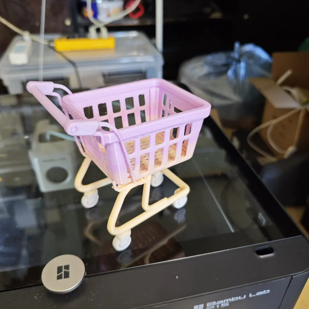 Supermarket Shopping Cart Print in Place ornament toy children figurine ...