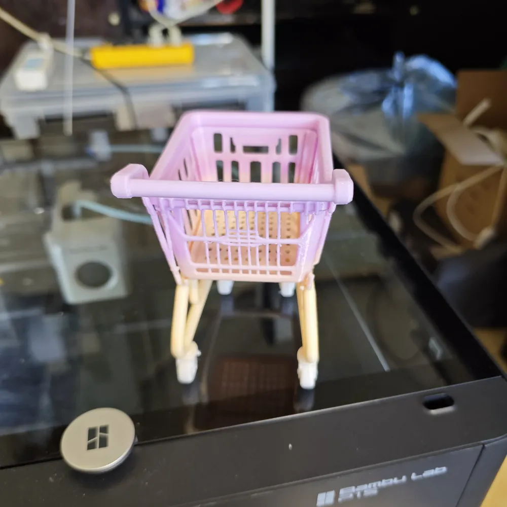 Supermarket Shopping Cart Print in Place ornament toy children figurine ...