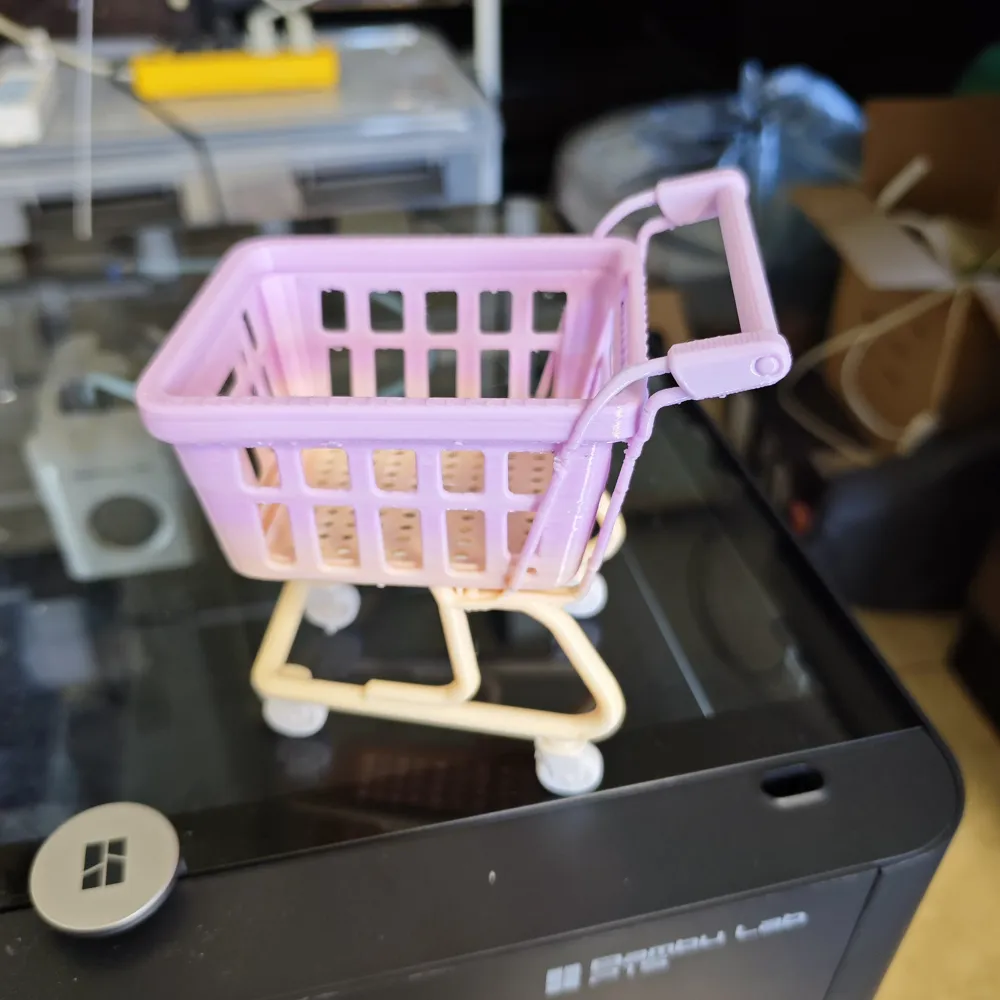 Supermarket Shopping Cart Print in Place ornament toy children figurine ...