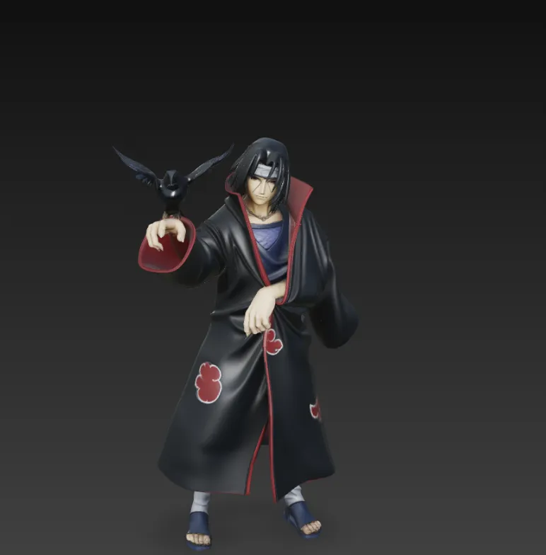 Itachi Uchiha + Crow Figure | Anime Statue Fanart - Free 3D Print Model ...