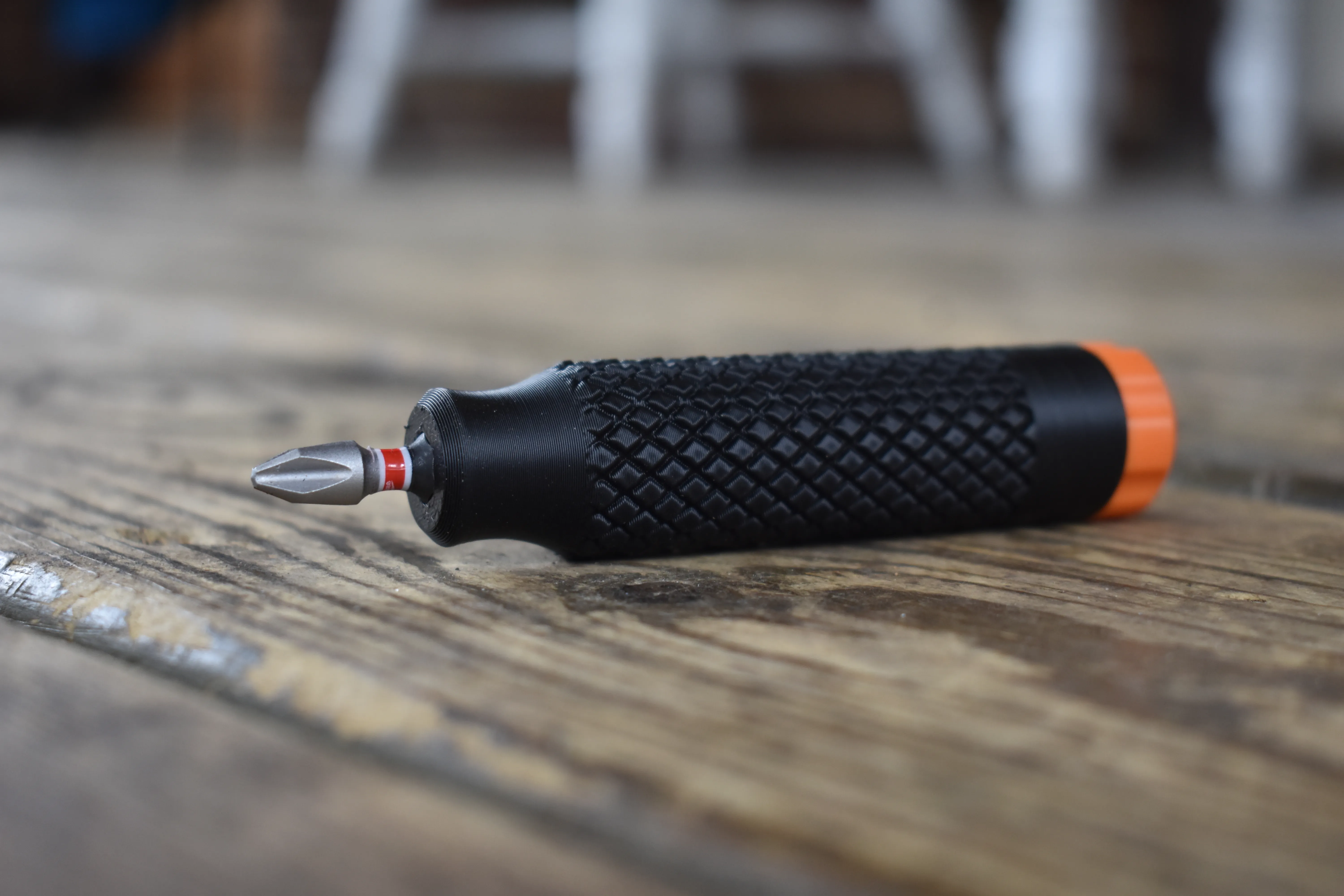 EDC bit driver, in handle bit storage Knurled grip - Free 3D Print ...