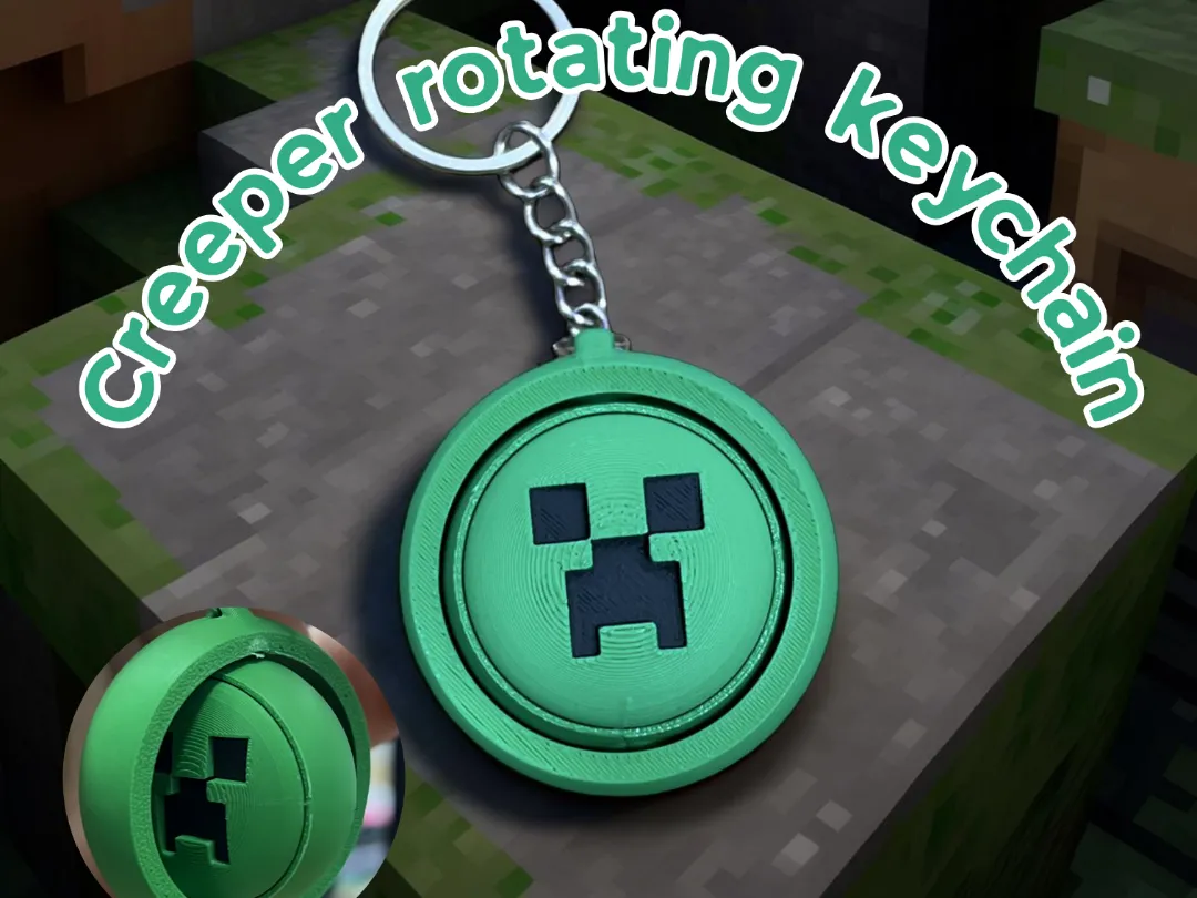 Creeper rotating keychain - Free 3D Print Model - MakerWorld