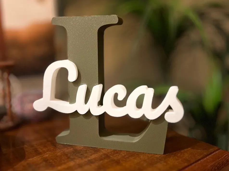 Customizable Initial with Name - Free 3D Print Model - MakerWorld