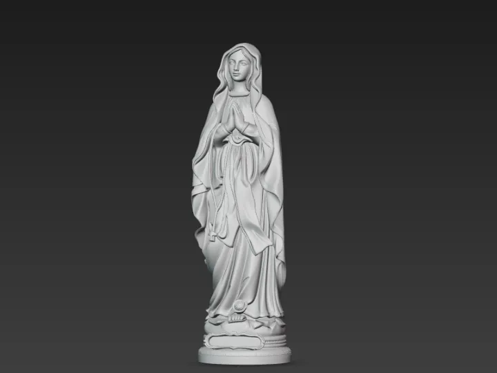 Lady of Lourdes Statue - Free 3D Print Model - MakerWorld