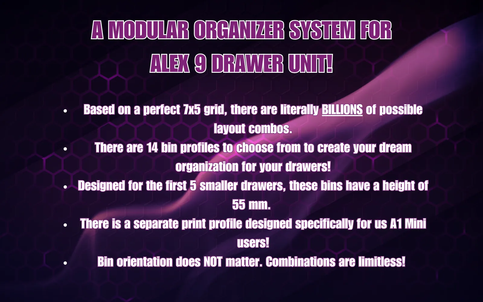 Modular Bin System For IKEA 9 Drawer Alex Unit! - Free 3D Print Model ...