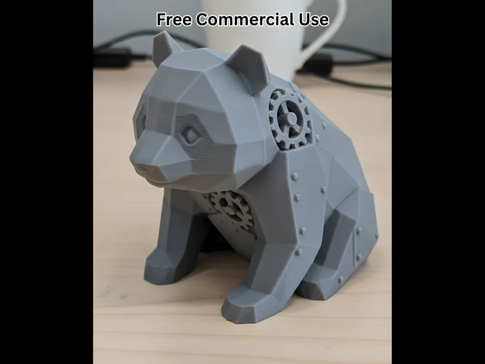 Steampunk Panda Statue - Free 3D Print Model - MakerWorld