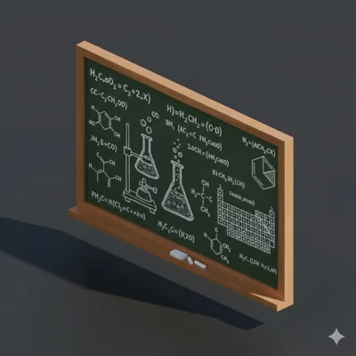 Low Poly Chemistry Blackboard - Free 3D Print Model - MakerWorld