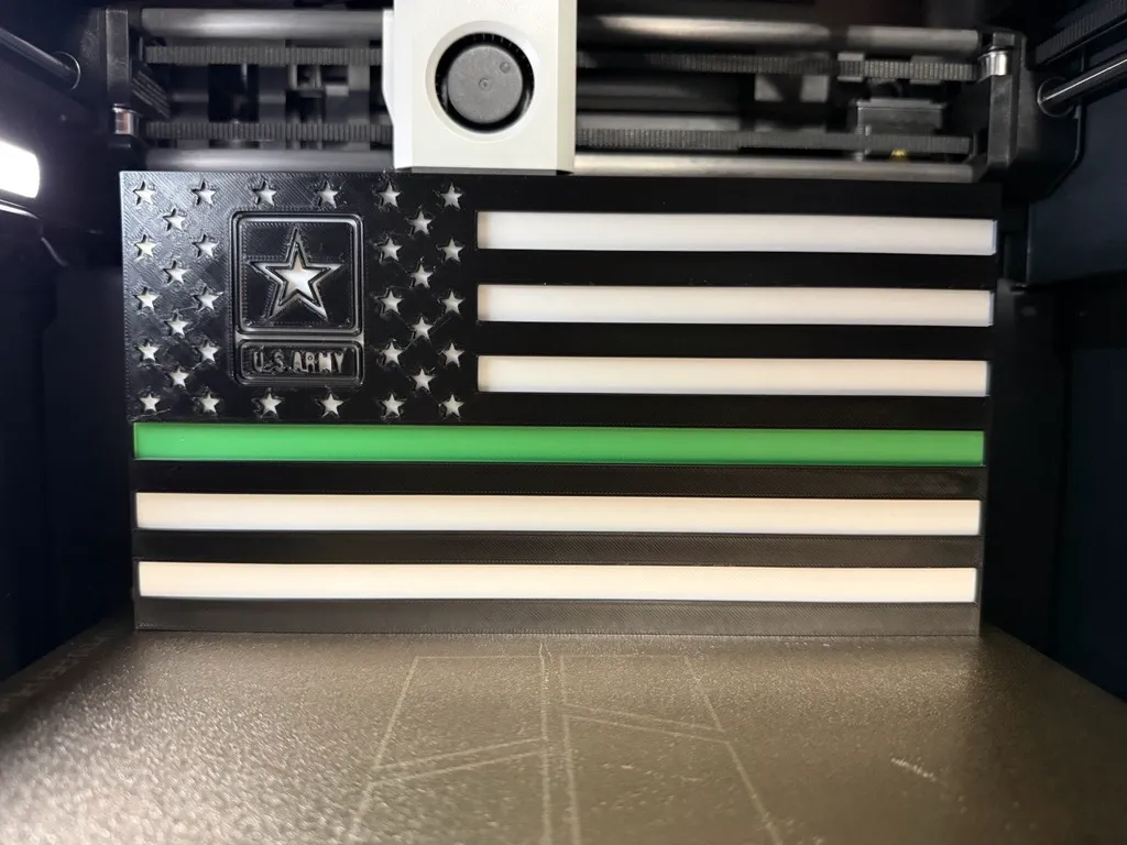 Army Thin Green Line Flag Wall Hanger - Free 3D Print Model - MakerWorld