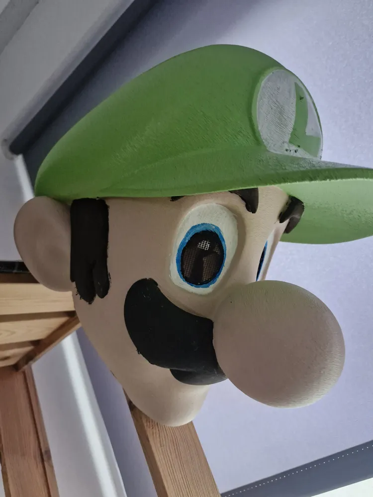 Luigi Head Mask - Free 3D Print Model - MakerWorld