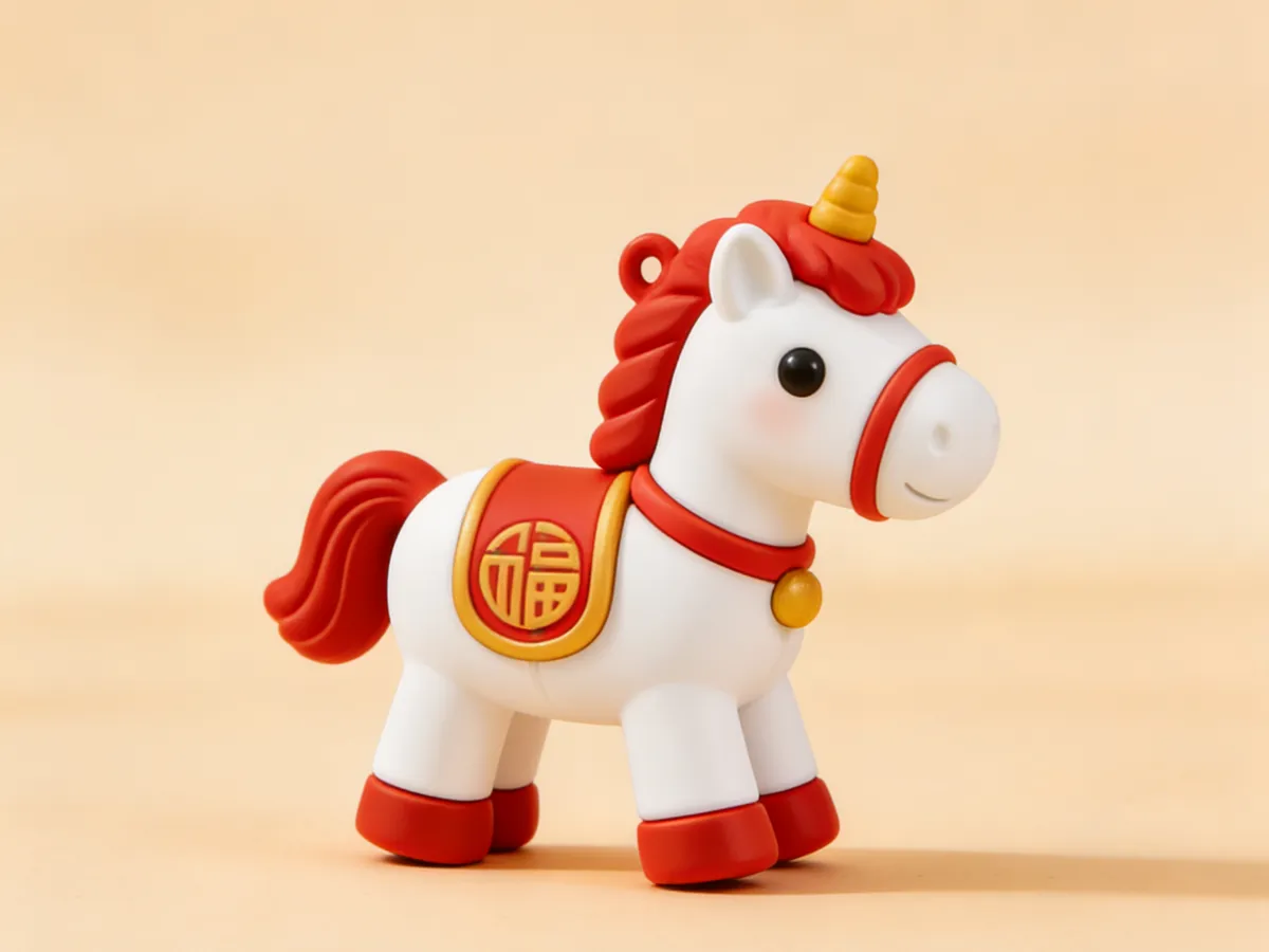 2026 Cute Pony Keychain, compatible with all Bambu Lab models, New Year ...