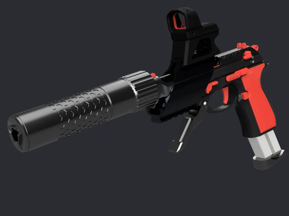 Bulletta 9M1 - Detailed Beretta-like Toy Gun - Free 3D Print Model ...