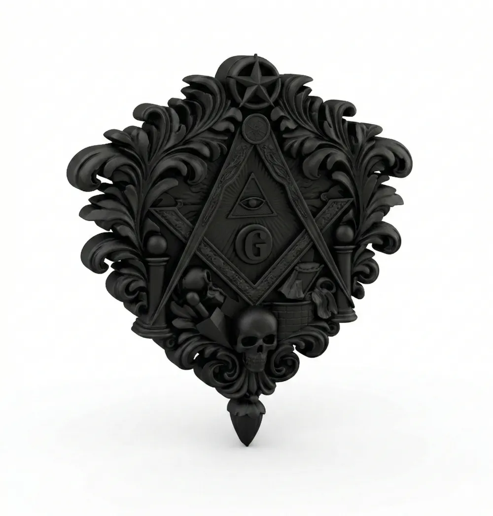 Gothic Masonic Wall Plaque Baroque Freemason - Free 3D Print Model ...