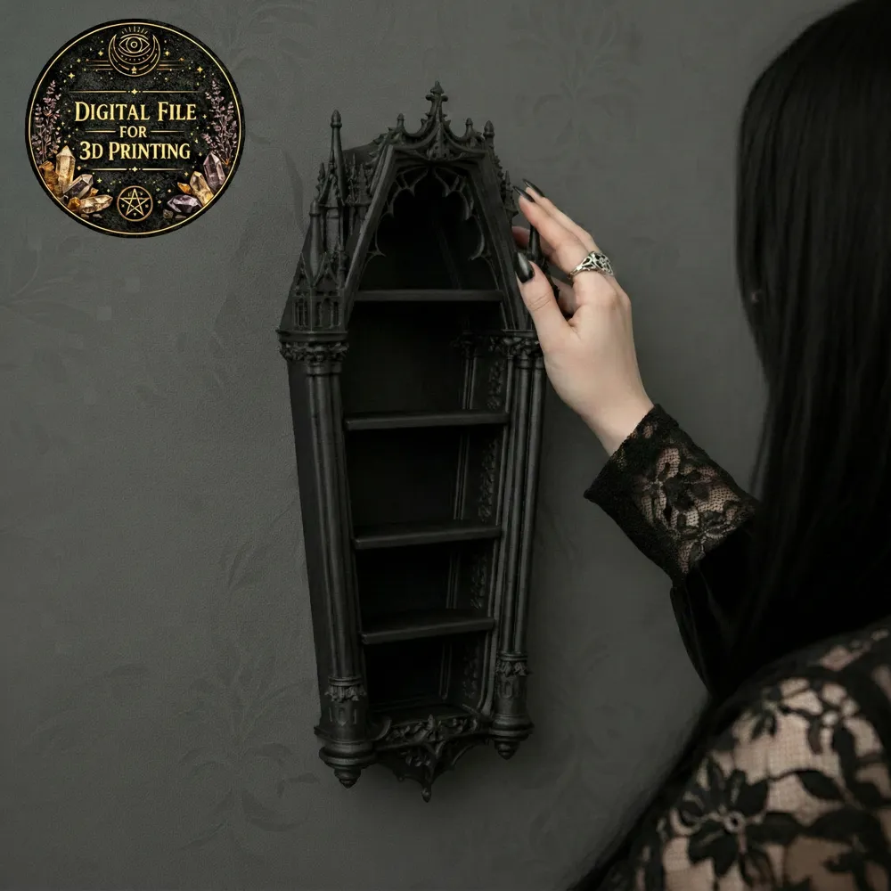 Gothic Coffin Wall Shelf Cathedral Coffin Display - Free 3D Print Model ...